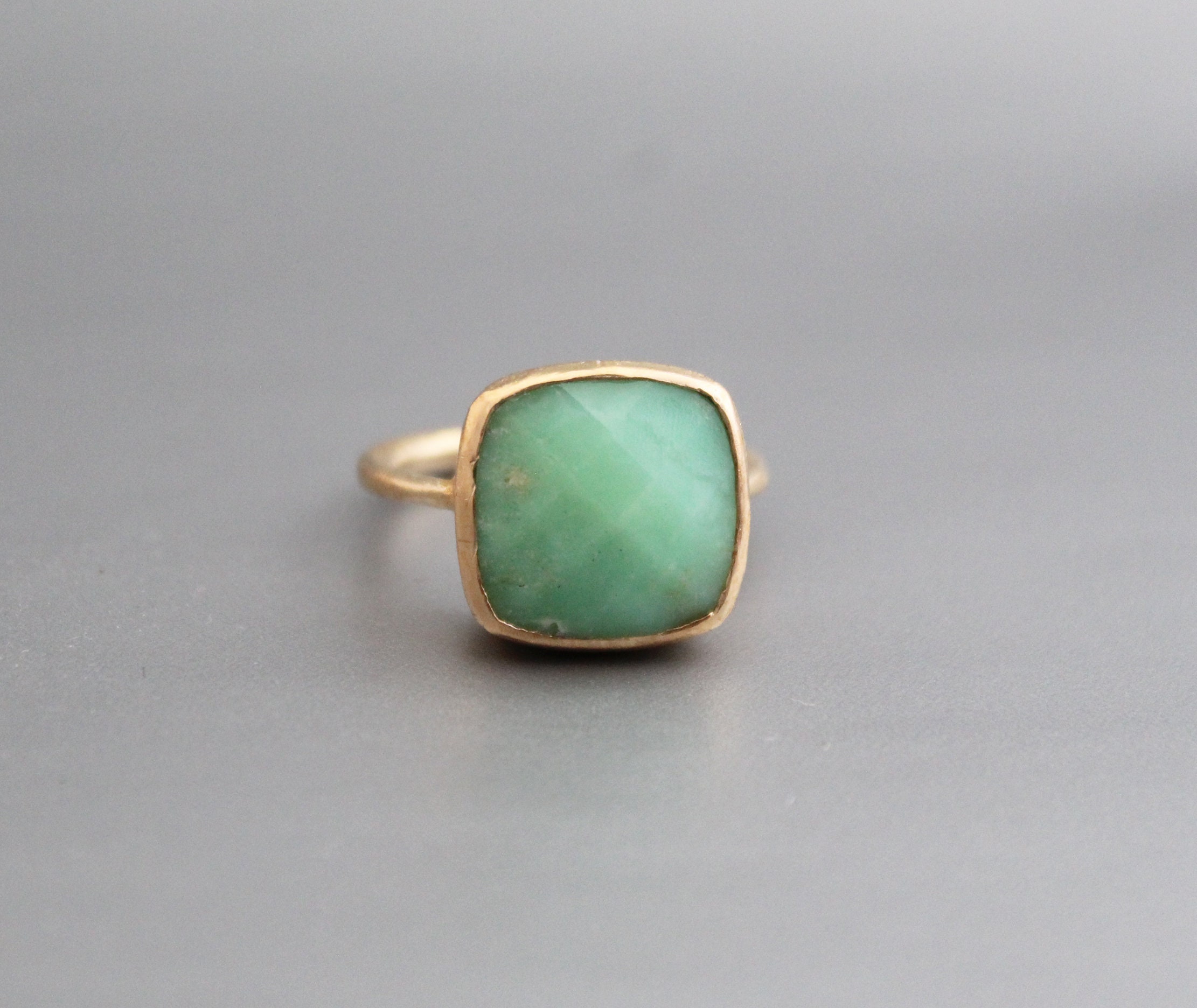 Natural Chrysoprase Ring Gemstone Ring 925 Sterling Silver | Etsy