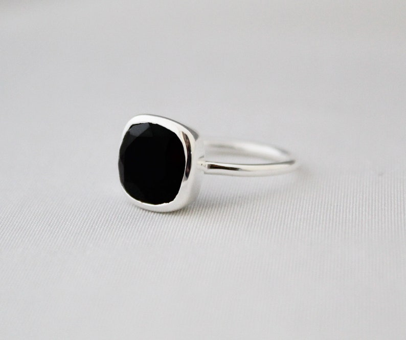 Black Onyx Ring - July Birthstone - Black Onyx Gemstone - 925 Sterling ...
