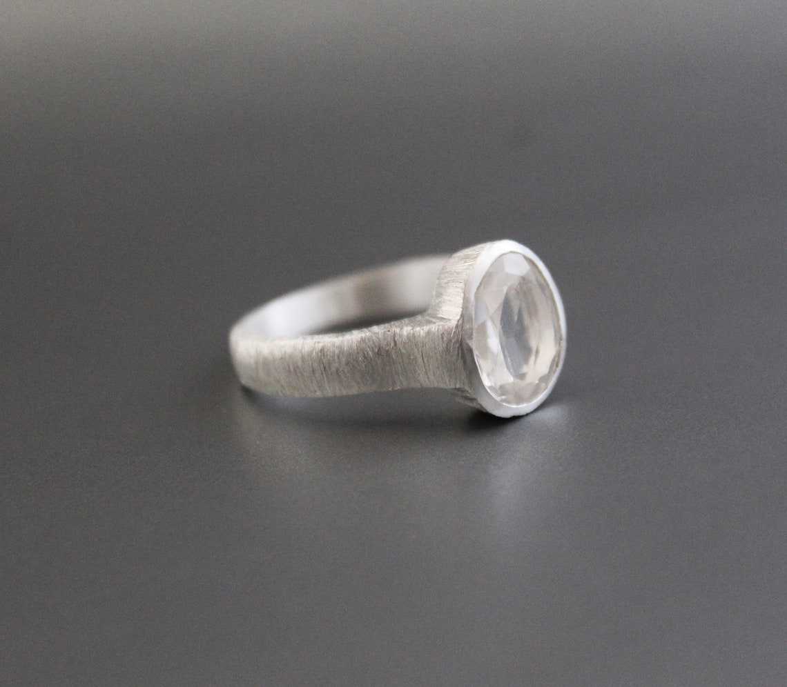 Crystal Quartz Ring - Sterling Silver Ring - Crystal Ring - Clear ...