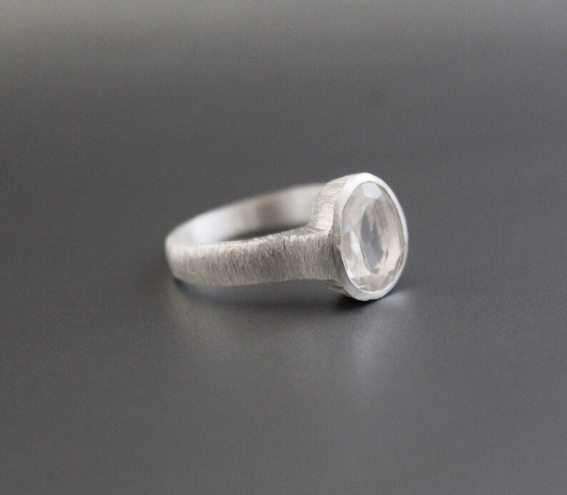Crystal Quartz Ring - Sterling Silver Ring - Crystal Ring - Clear ...