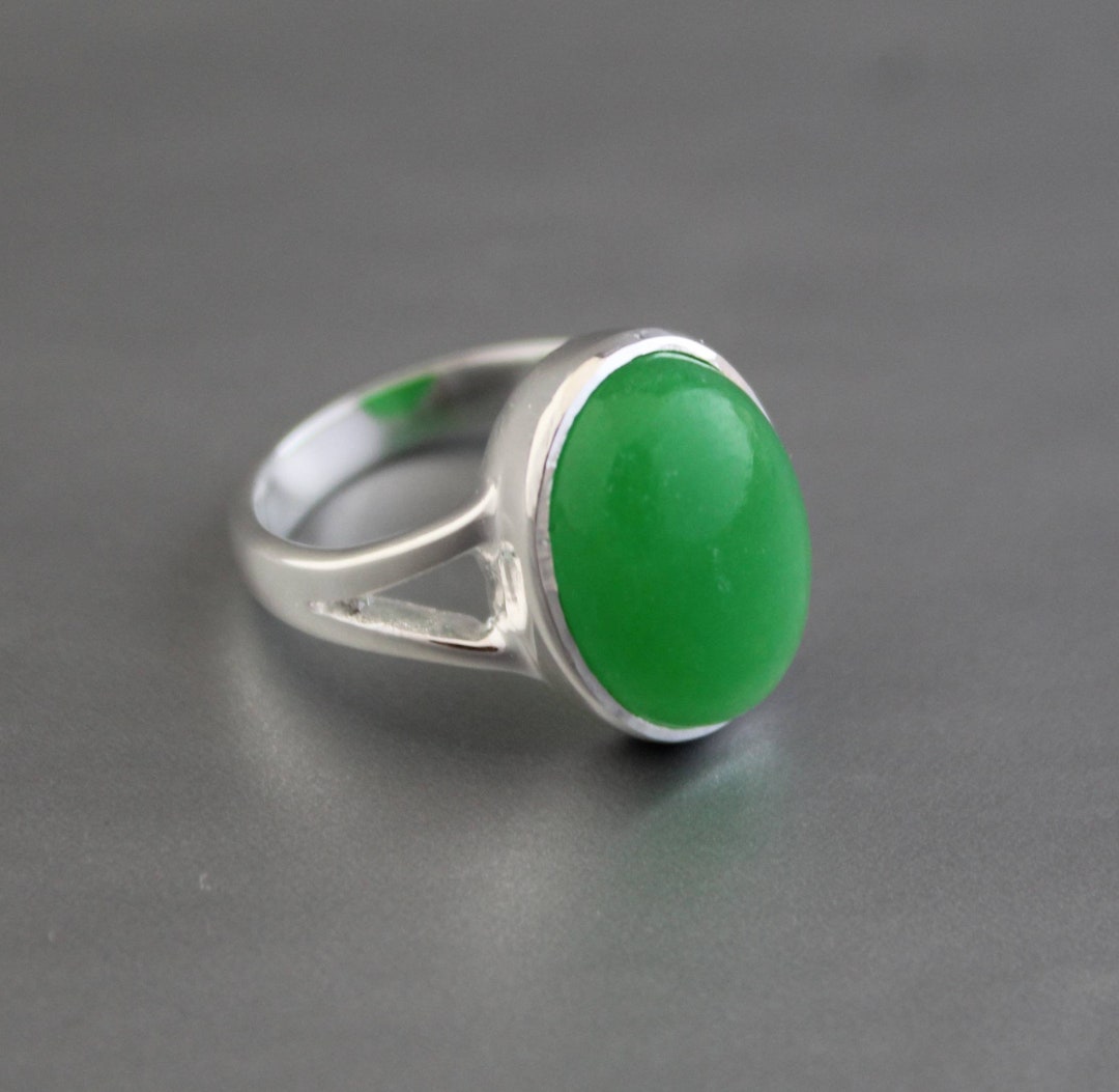 Green Jade Ring - Handmade Ring - Proposal Ring - Statement Ring - Jade ...