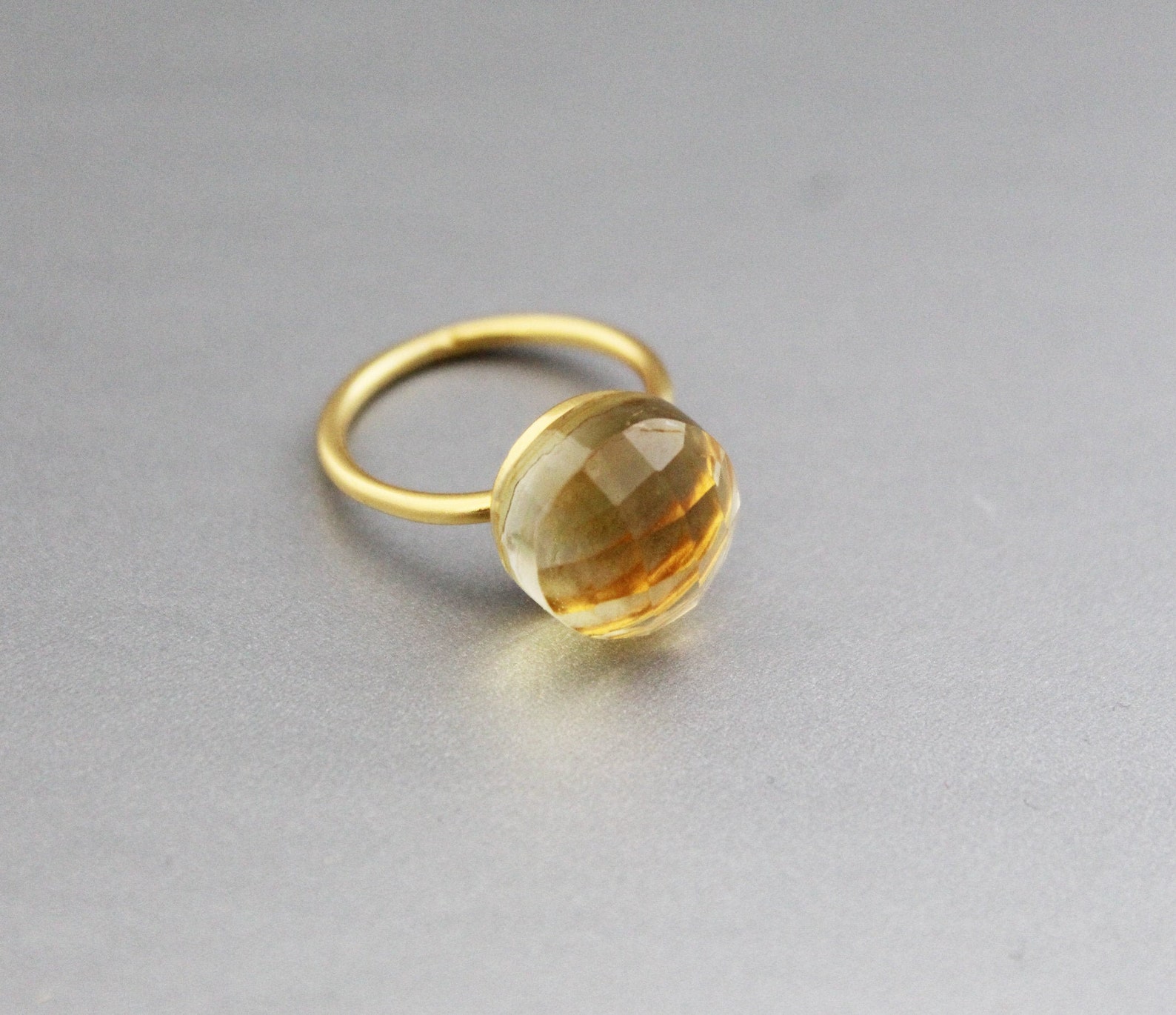 Citrine Gemstone Ring - November Birthstone - Citrine Yellow Gemstone ...