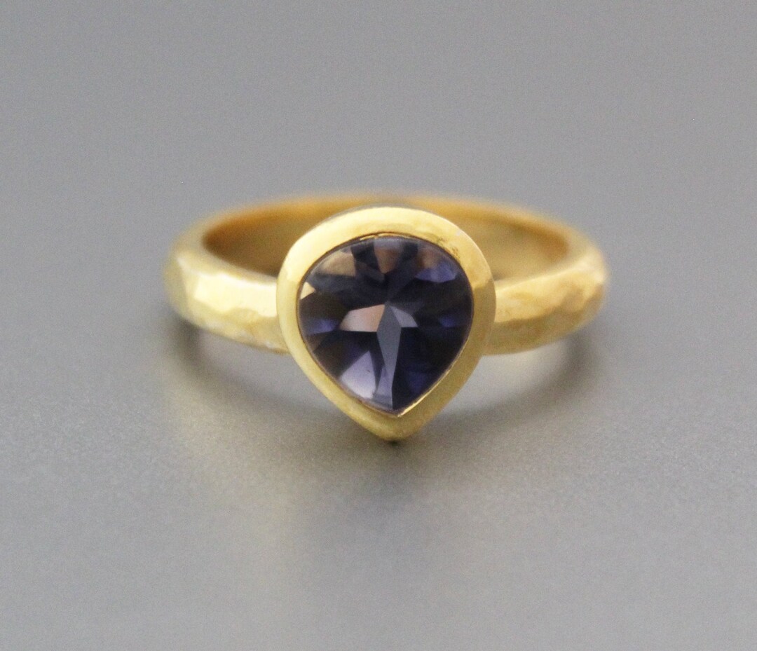 Natural Iolite - Iolite Ring - Iolite Gold Ring - September Birthstone ...