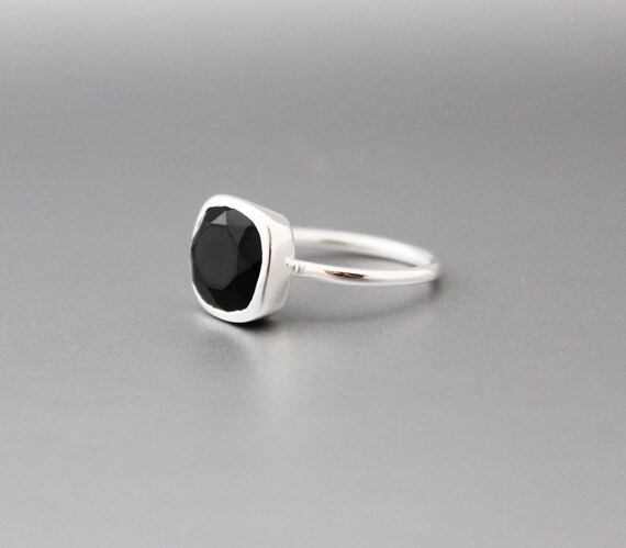 Black Onyx Ring July Birthstone Black Onyx Gemstone 925 | Etsy