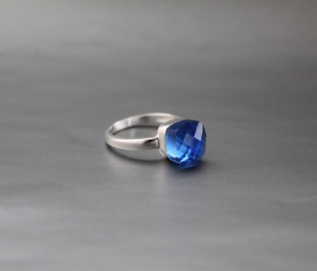 Iolite Quartz Ring - Handmade Gemstone Ring - Ring for Her - September ...