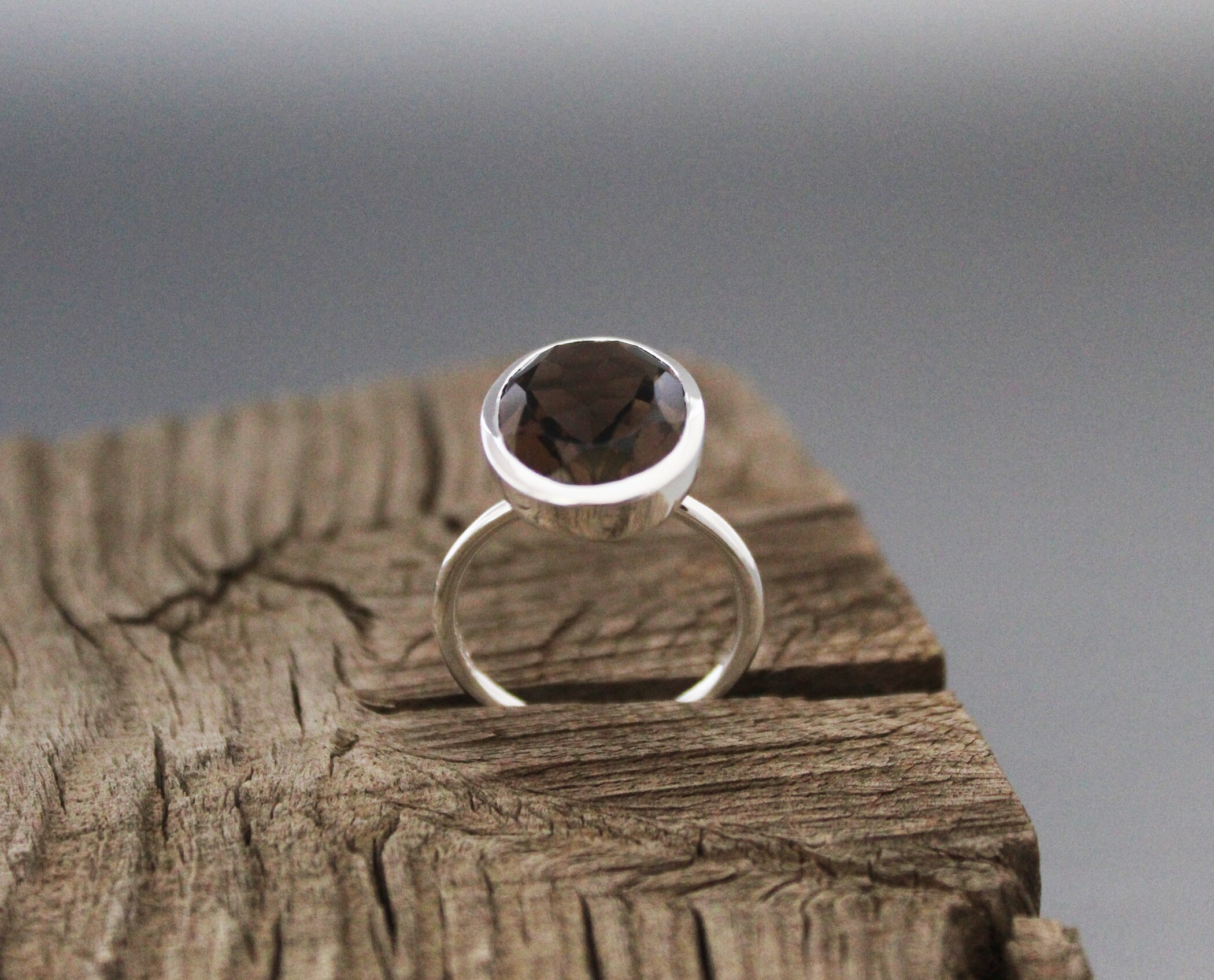 Smoky Quartz Ring Handmade Gemstone Ring June Birthstone | Etsy