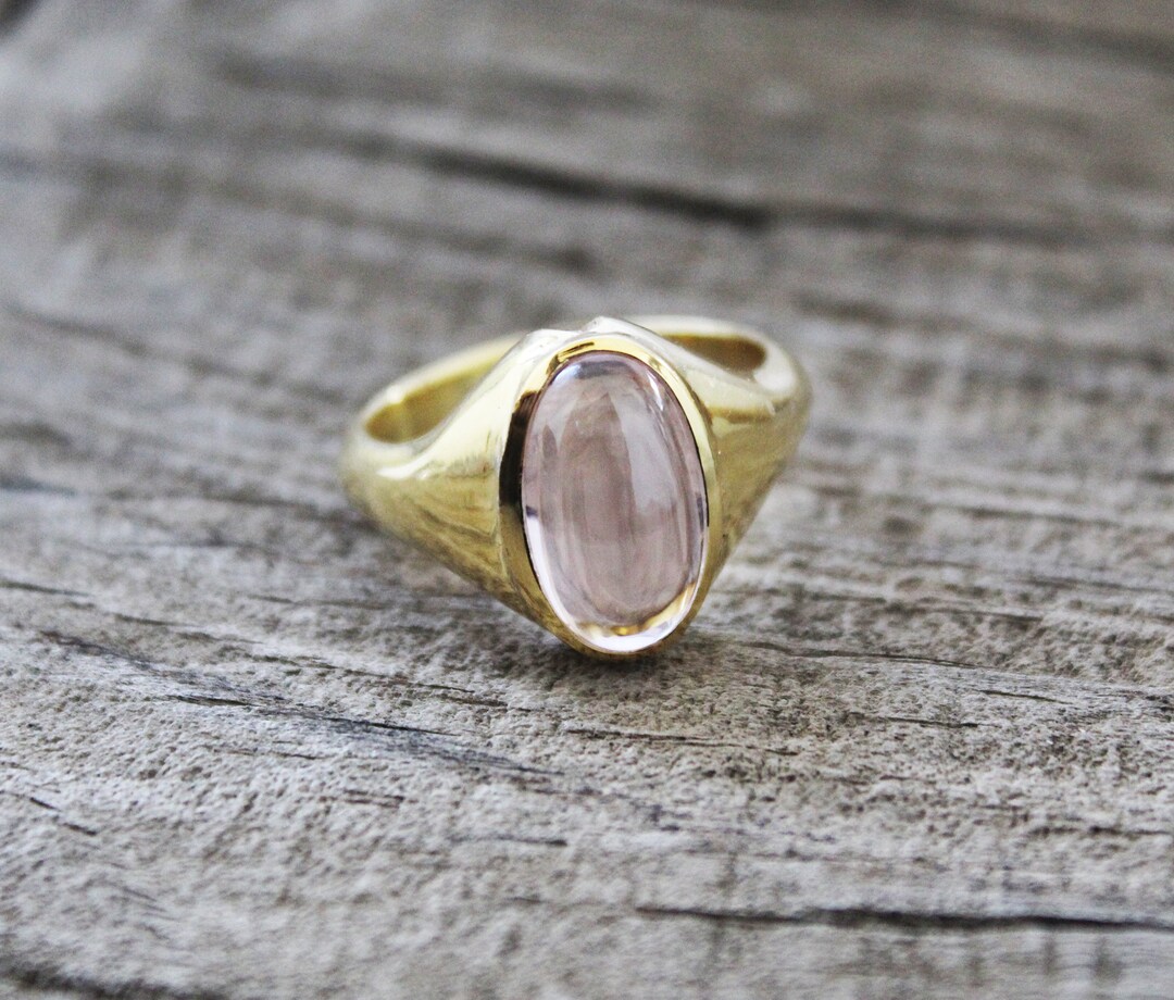 Natural Morganite Ring - Peach Gemstone Ring - 925 Sterling Silver ...