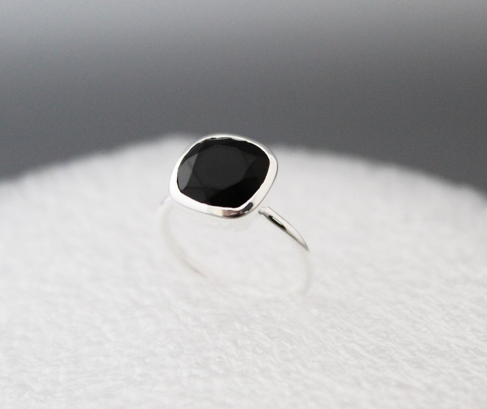 Black Onyx Ring - July Birthstone - Black Onyx Gemstone - 925 Sterling ...