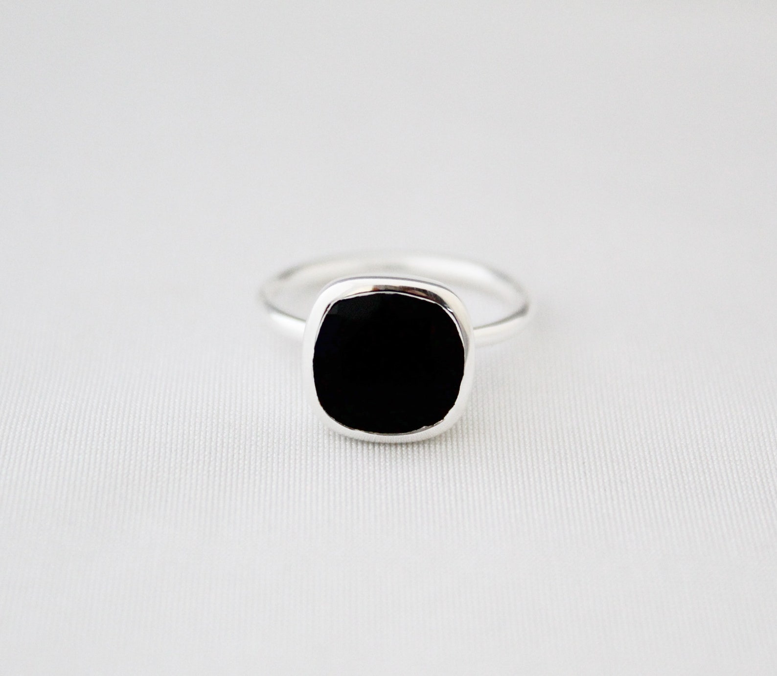 Black Onyx Ring - July Birthstone - Black Onyx Gemstone - 925 Sterling ...