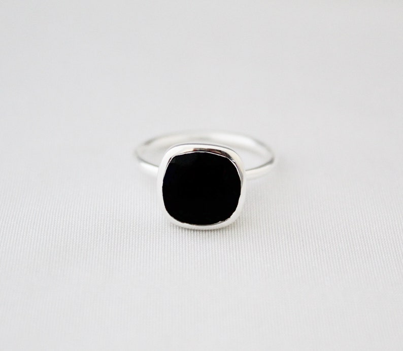 Black Onyx Ring July Birthstone Black Onyx Gemstone 925 | Etsy