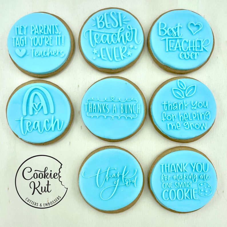 Thank You for Helping Me Grow Cookie Embosser Stamp – Fondant & Biscuit ...