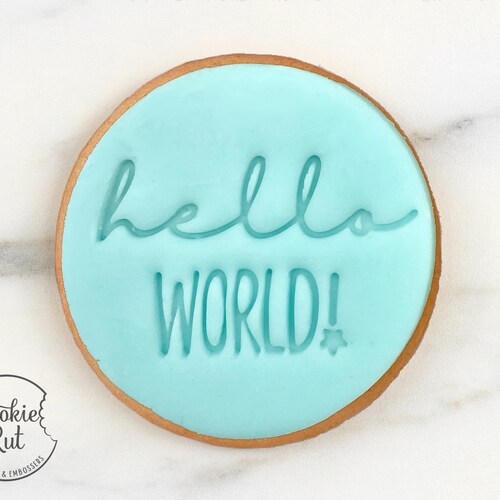 Hello World Baby Shower Embosser Stamp - Etsy UK