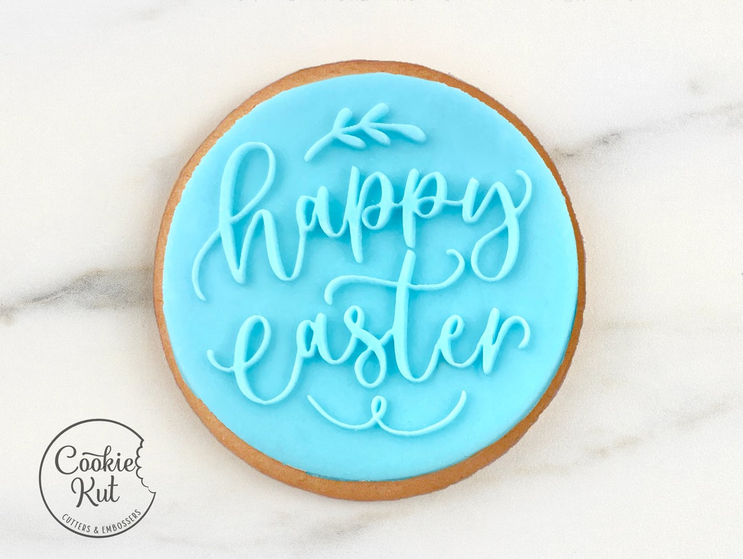 Happy Easter 1 Cookie Biscuit Stamp Embosser Fondant Reverse Cake ...