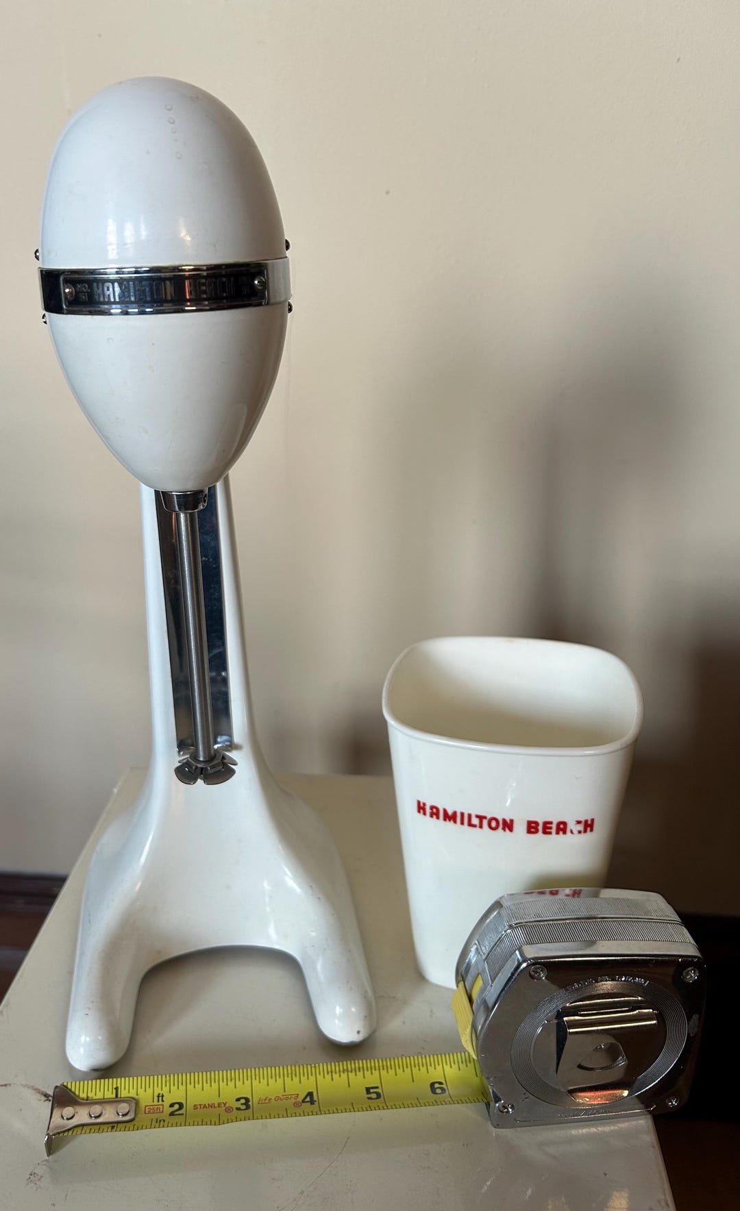 Hamilton Beach 1950s Milkshake Maker. Model 51. White Enamel 6.5 Base ...
