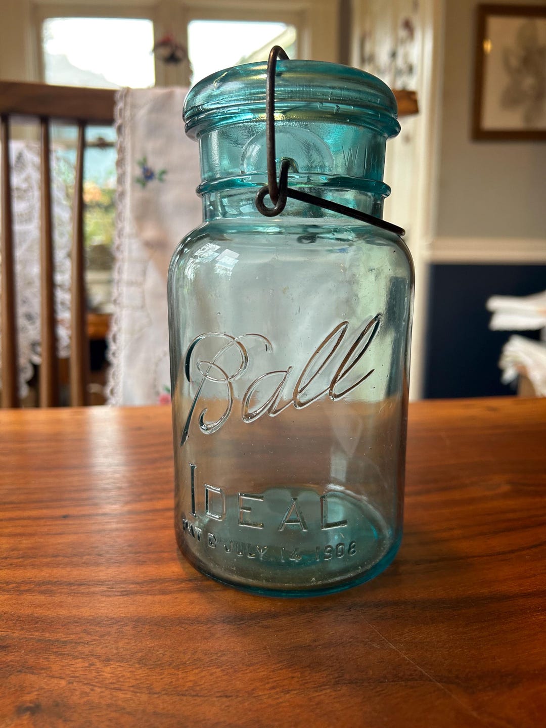 Vintage Ball Ideal Blue Quart Jar From 1923 to 1933. Glass Lid and ...