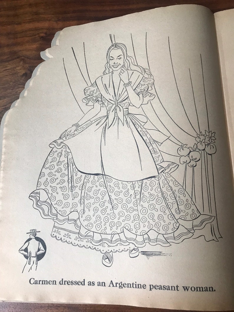 Carmen Miranda Coloring Book 1940s - Etsy