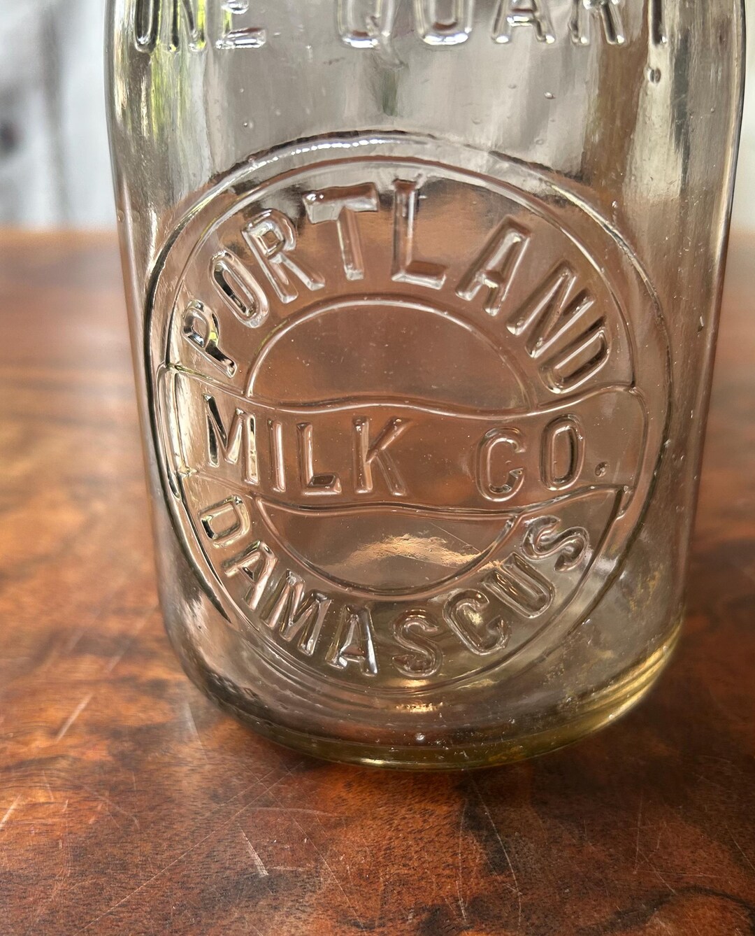 Vintage Quart Milk Bottle. Clear Glass. Embossed With Portland Milk Co ...