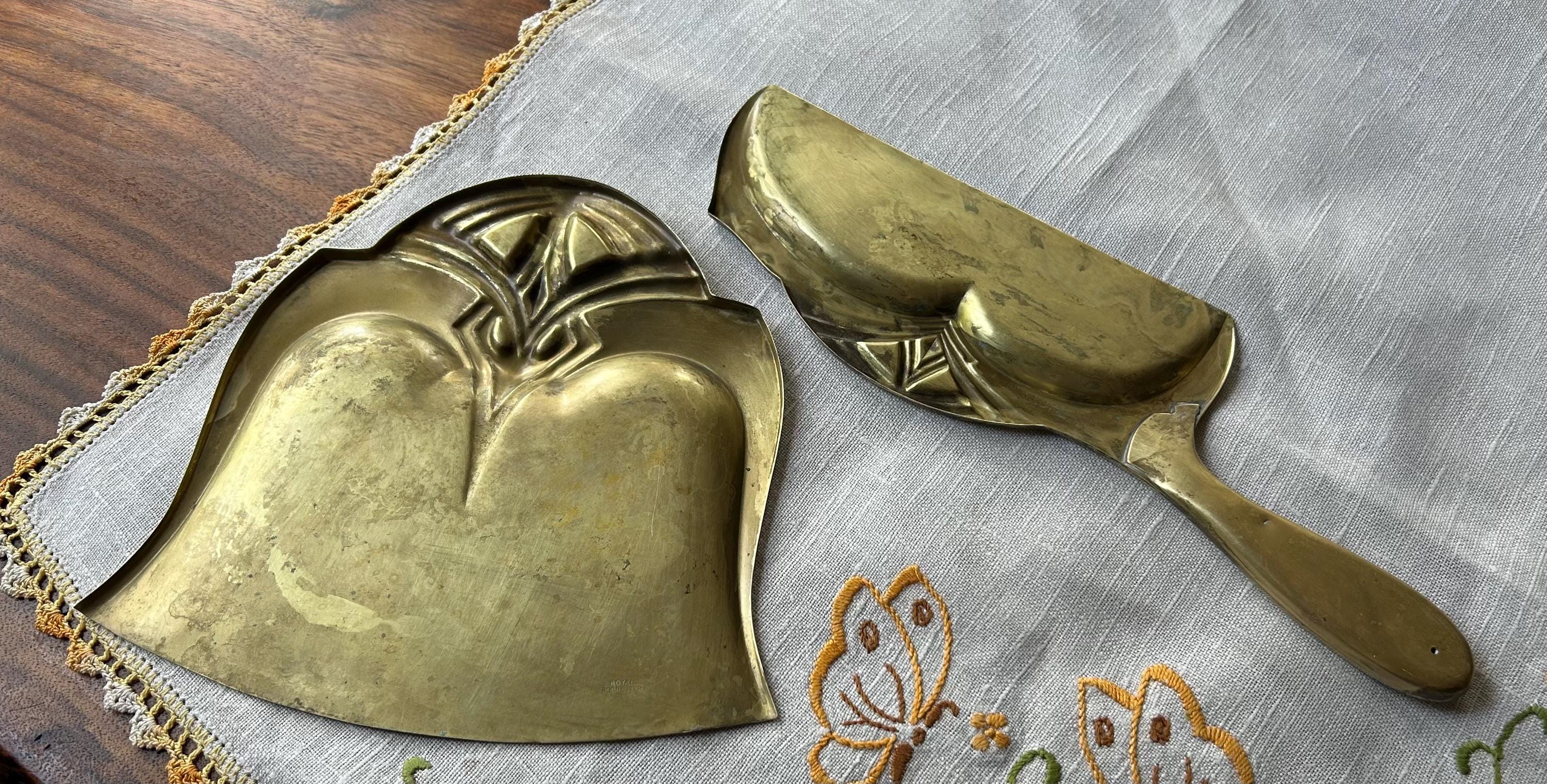 Antique 1920’s Brass Art Deco Crumb Catcher Dust Pans. 3.5”x11”, 7.25 ...