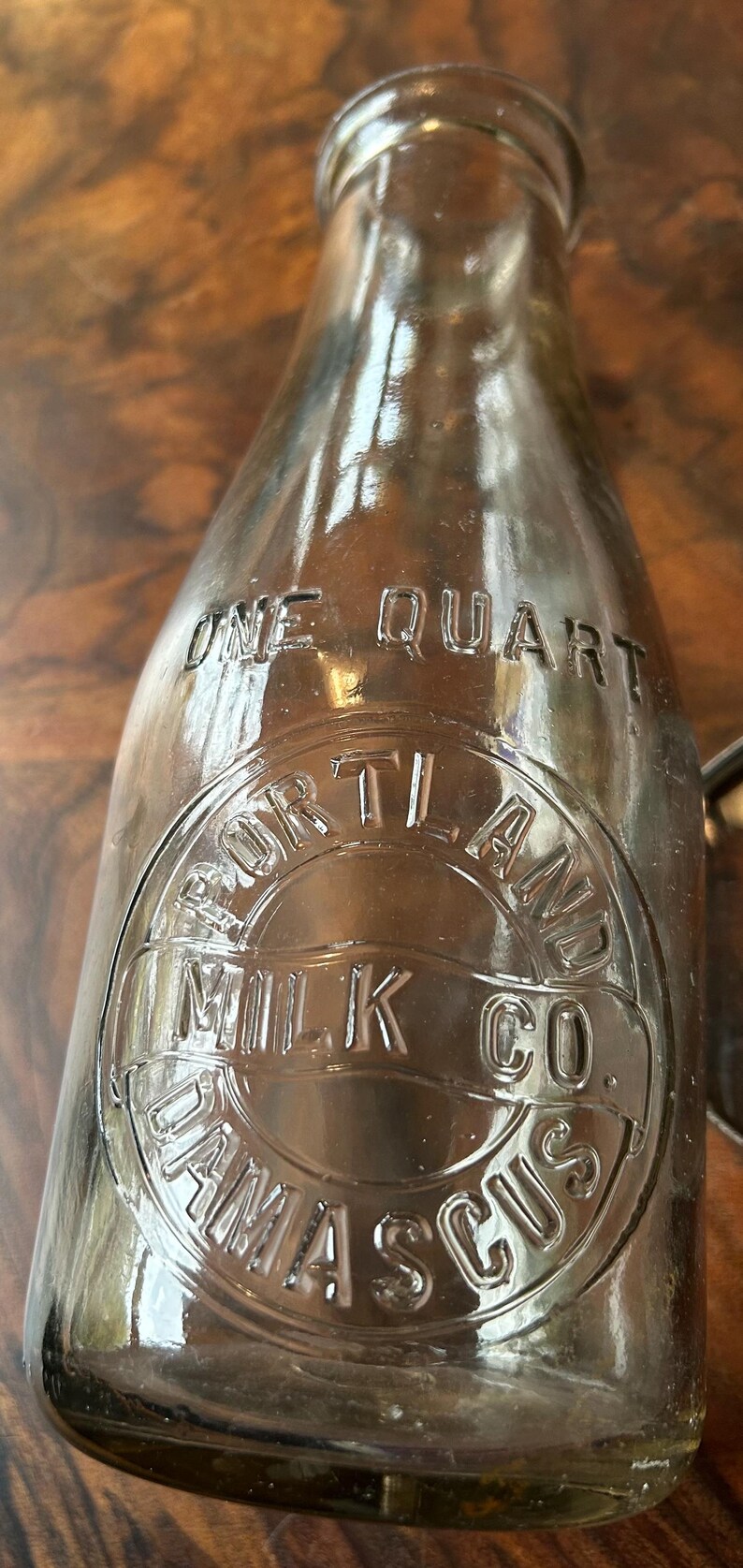 Vintage Quart Milk Bottle. Clear Glass. Embossed With Portland Milk Co ...