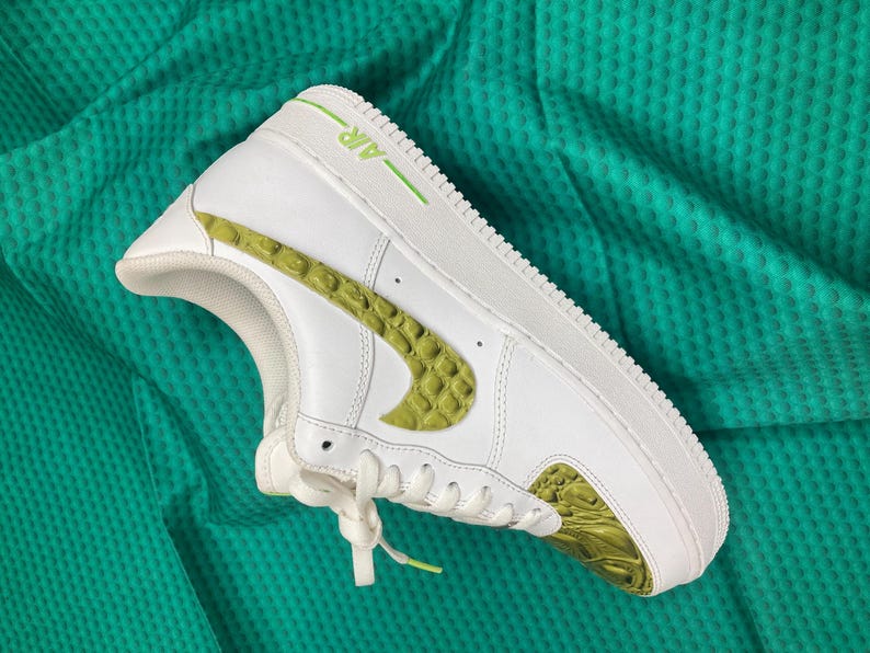 Custom Nike Air Force 1 One Snakeskin ‘lime Green’ Swoosh and Toebox - Etsy
