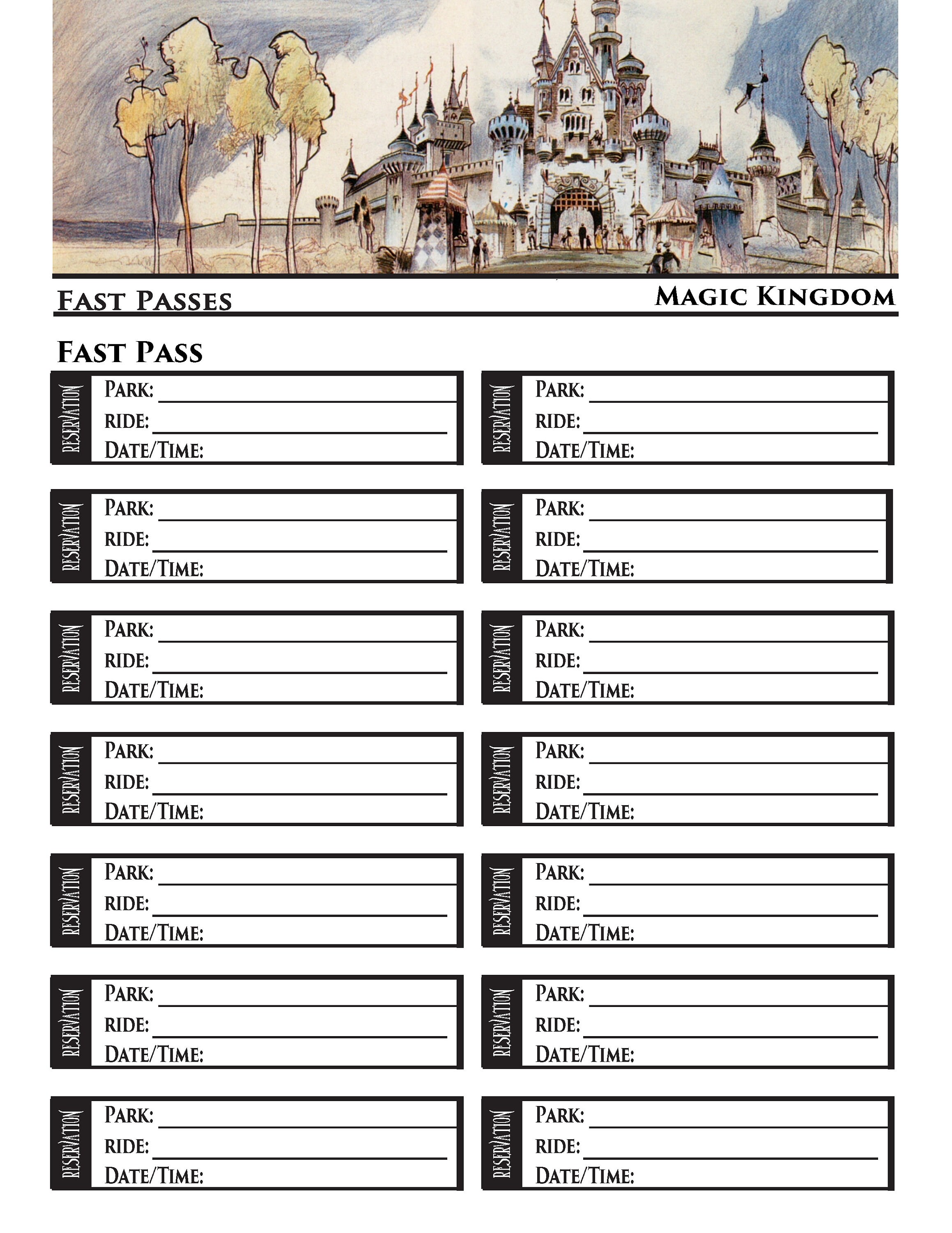 Editable Theme Park Planner PDF - Etsy