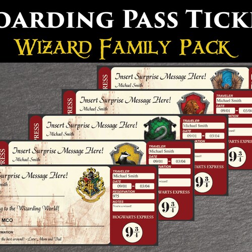 Boarding Pass Template Train Ticket 5 Pack - Etsy