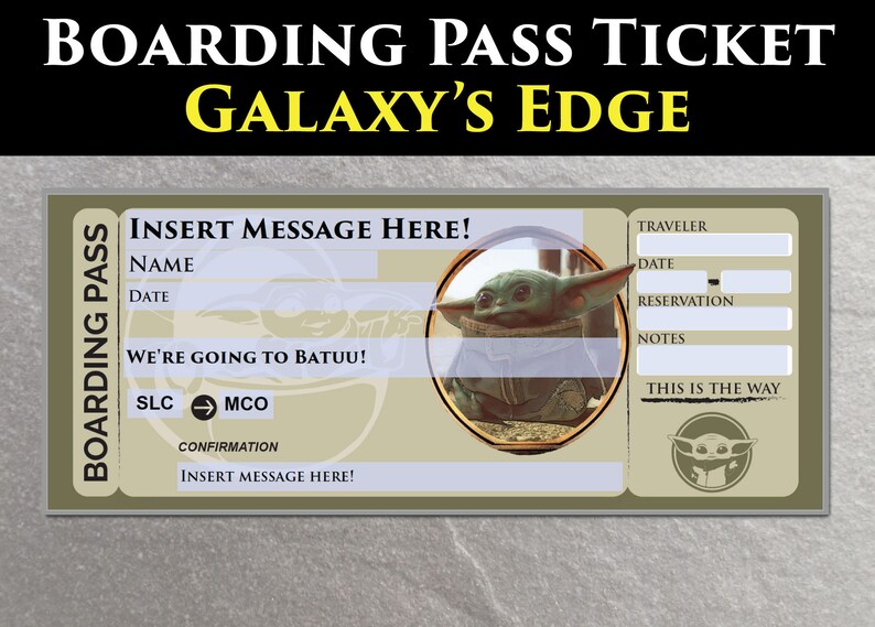 Star Wars Editable Boarding Pass Template | Etsy