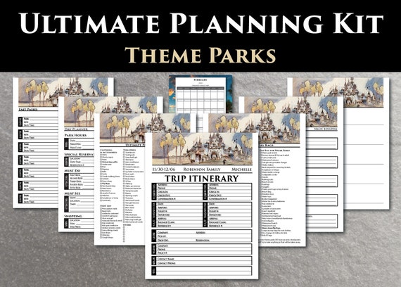 Editable Theme Park Planner PDF | Etsy