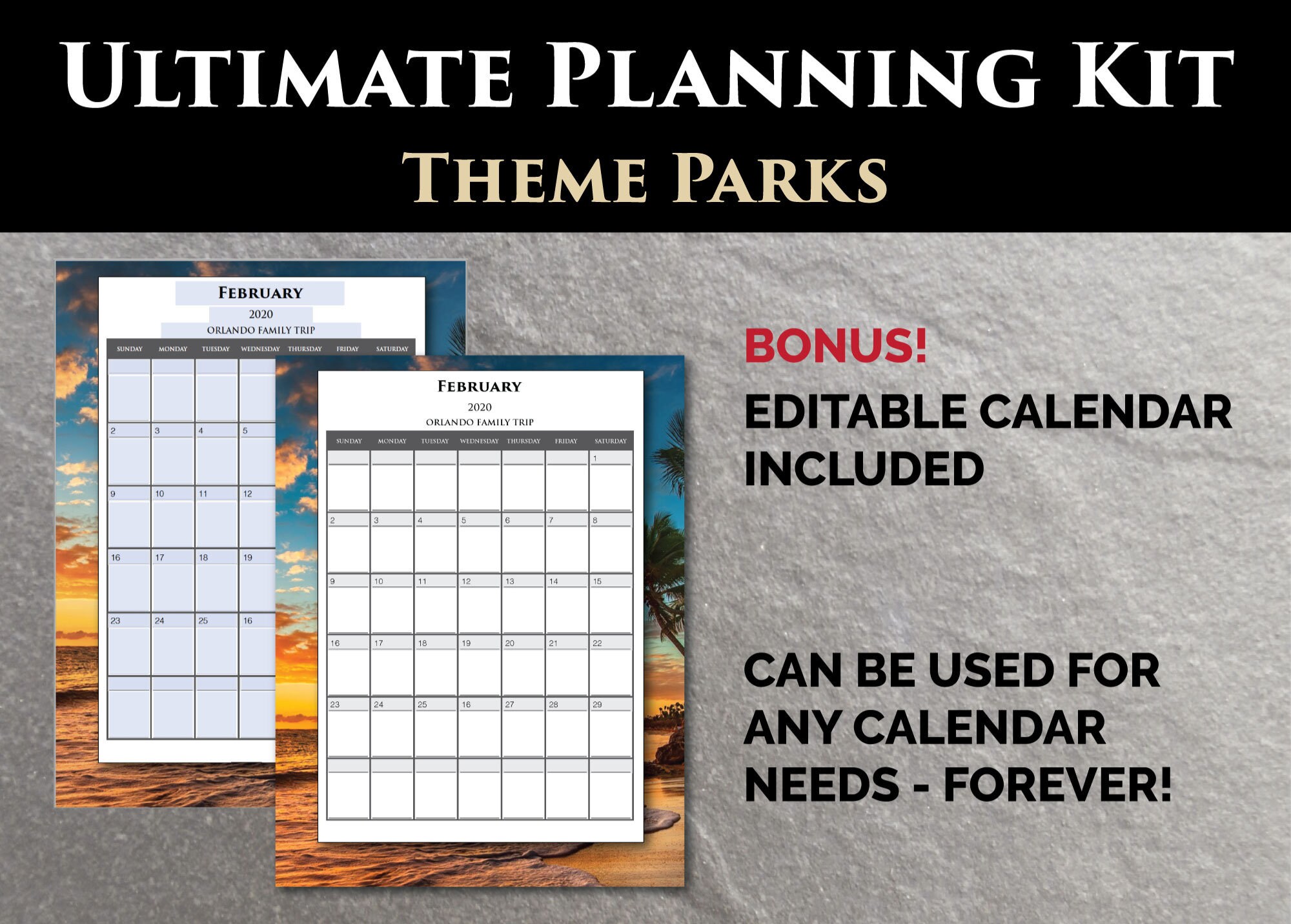 Editable Theme Park Planner PDF - Etsy