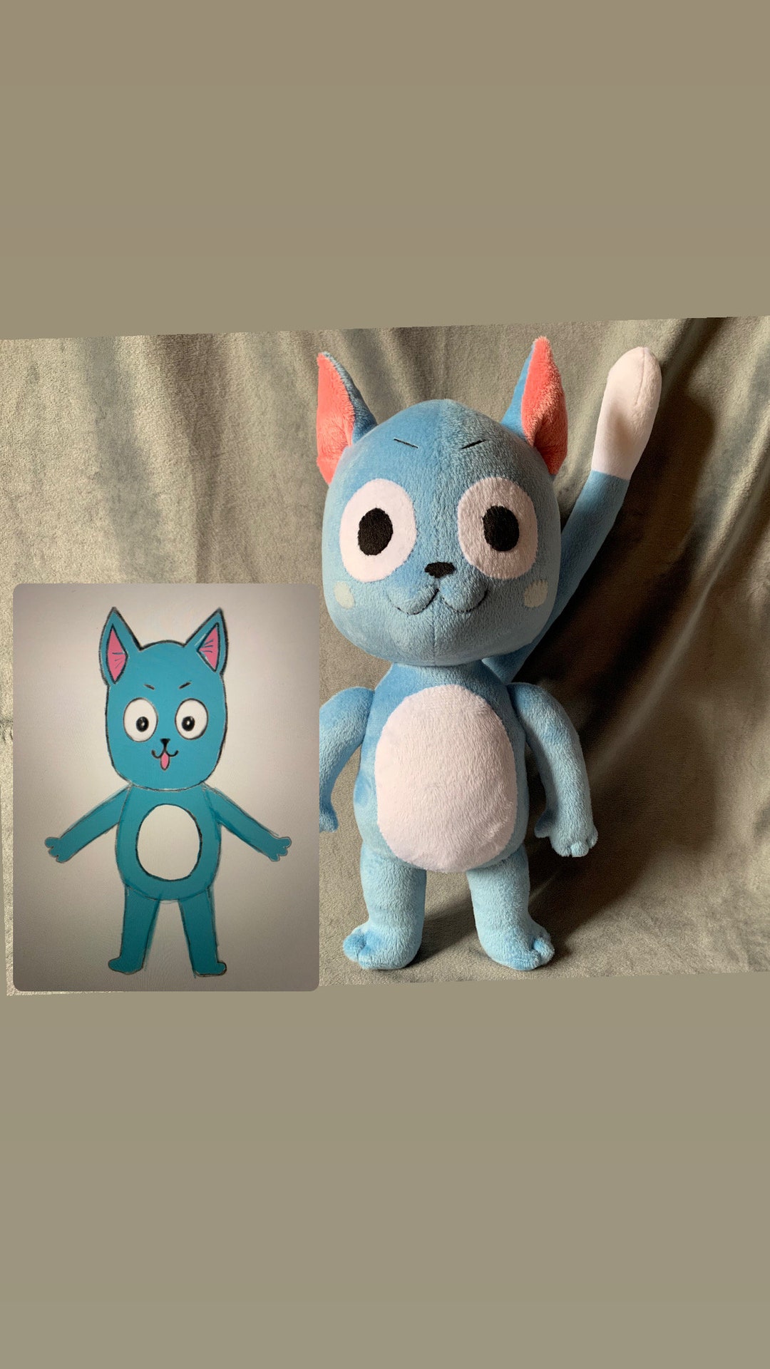 Custom Plush, Commission Plush Home Decor, Inspired by Fairy Tail Cat ...