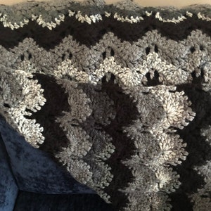 NEW Handmade Crochet Afghan/throw Black and Grey 40”x55” - Etsy