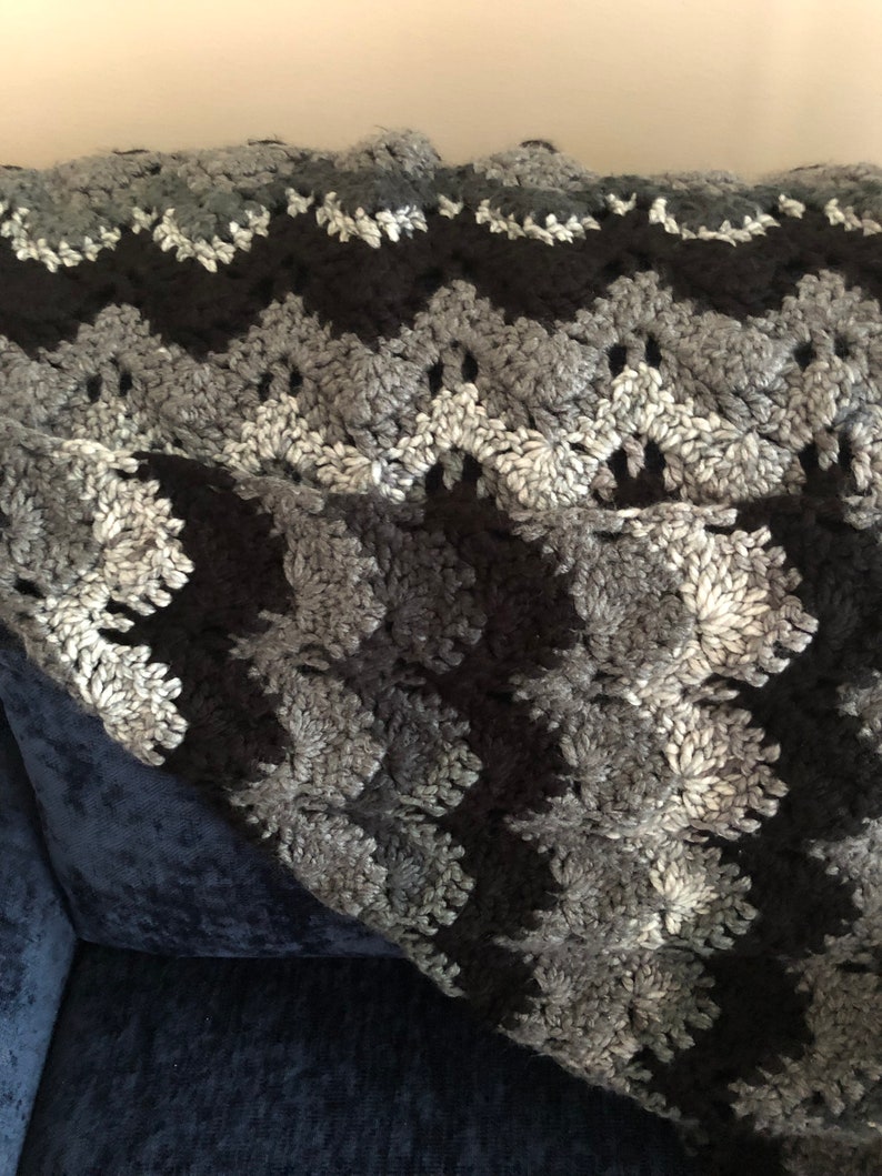 NEW Handmade Crochet Afghan/throw Black and Grey 40”x55” - Etsy