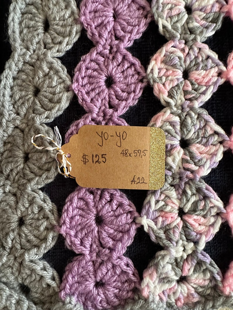 NEW Handmade Crochet “YO-YO” Afghan/couch Throw Different Colors and ...