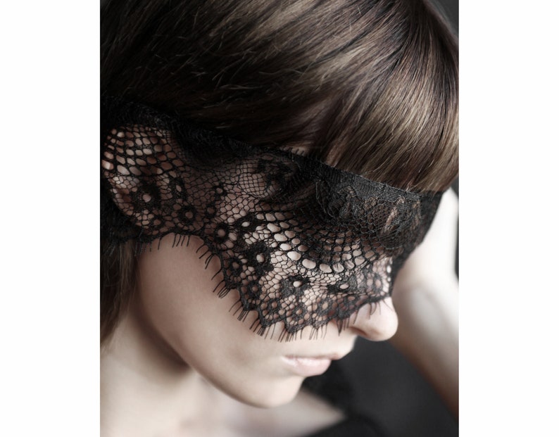 Black Sexy Eye Mask Masquerade Lace Mask Bdsm Blindhold Etsy