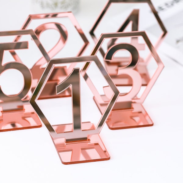 Rose Gold Acrylic Table Numbers - Etsy