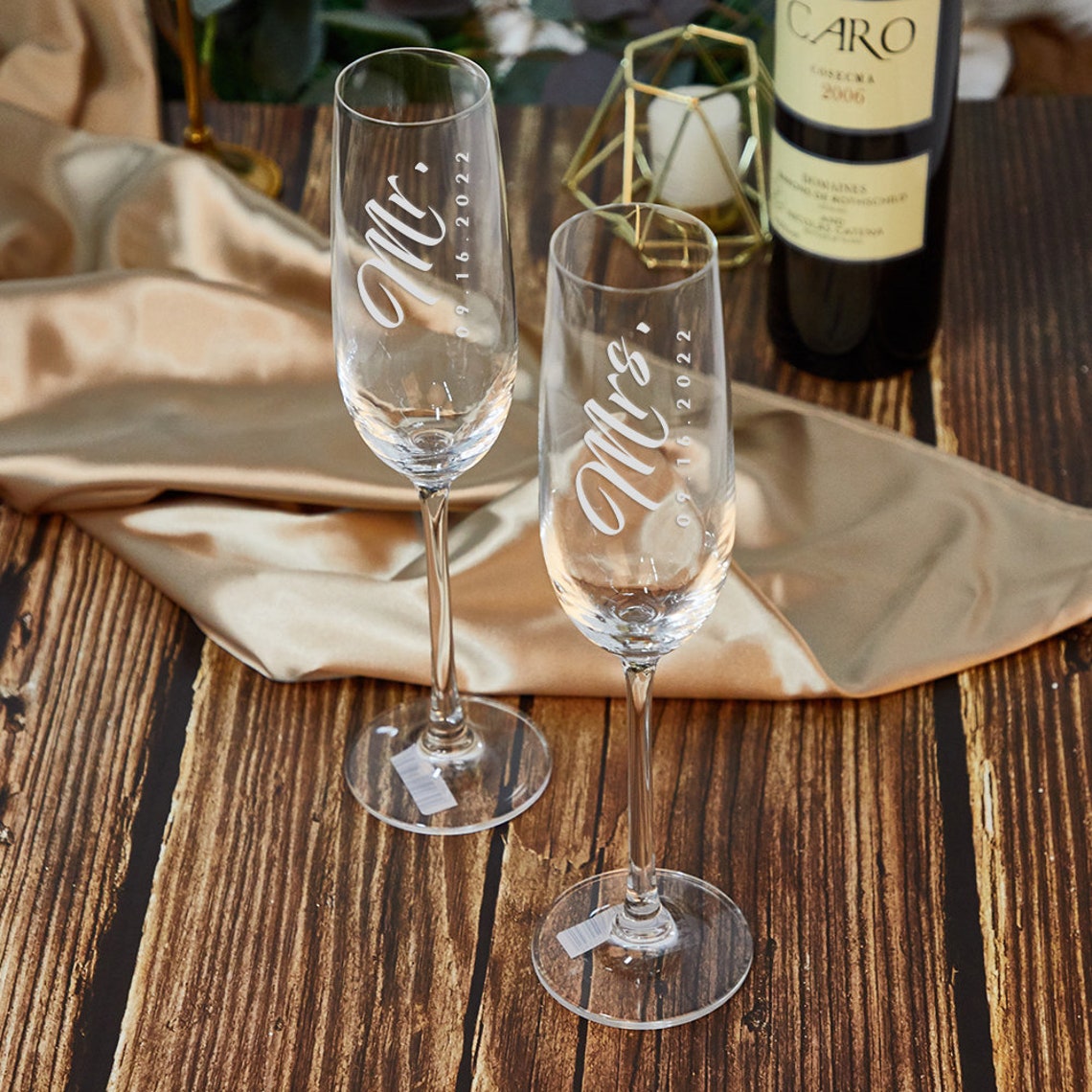 Personalized Champagne Glasses-wedding Toasting - Etsy