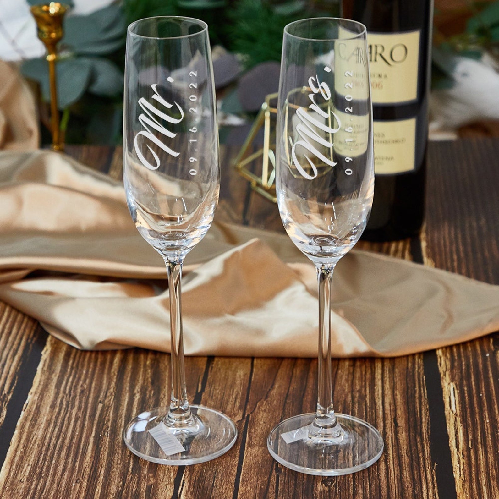 Personalized Champagne Glasses-wedding Toasting - Etsy