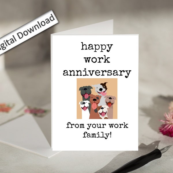 Work Anniversary Card Dog - Etsy
