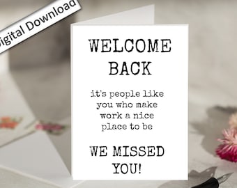 4x6, WELCOME BACK, to the Team, Coworker, Boss, School, Work Bestie ...