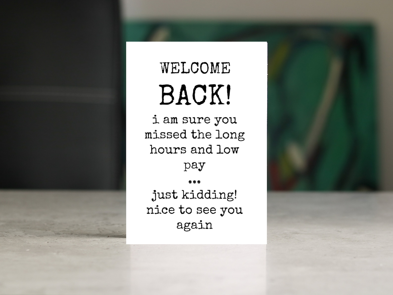 Funny Welcome Back Card for Coworker (digital Download) - Etsy