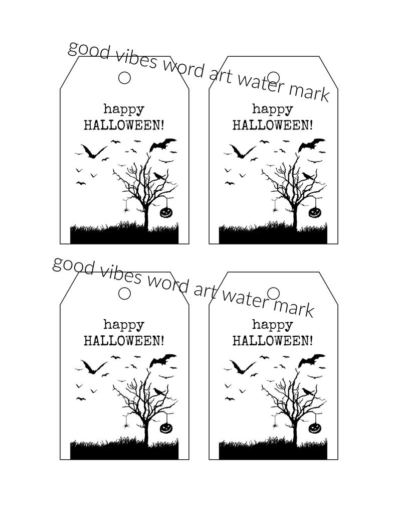 HALLOWEEN, Gift Tags, Printable, Goodie Bag, Favor Bag, Party, Candy ...