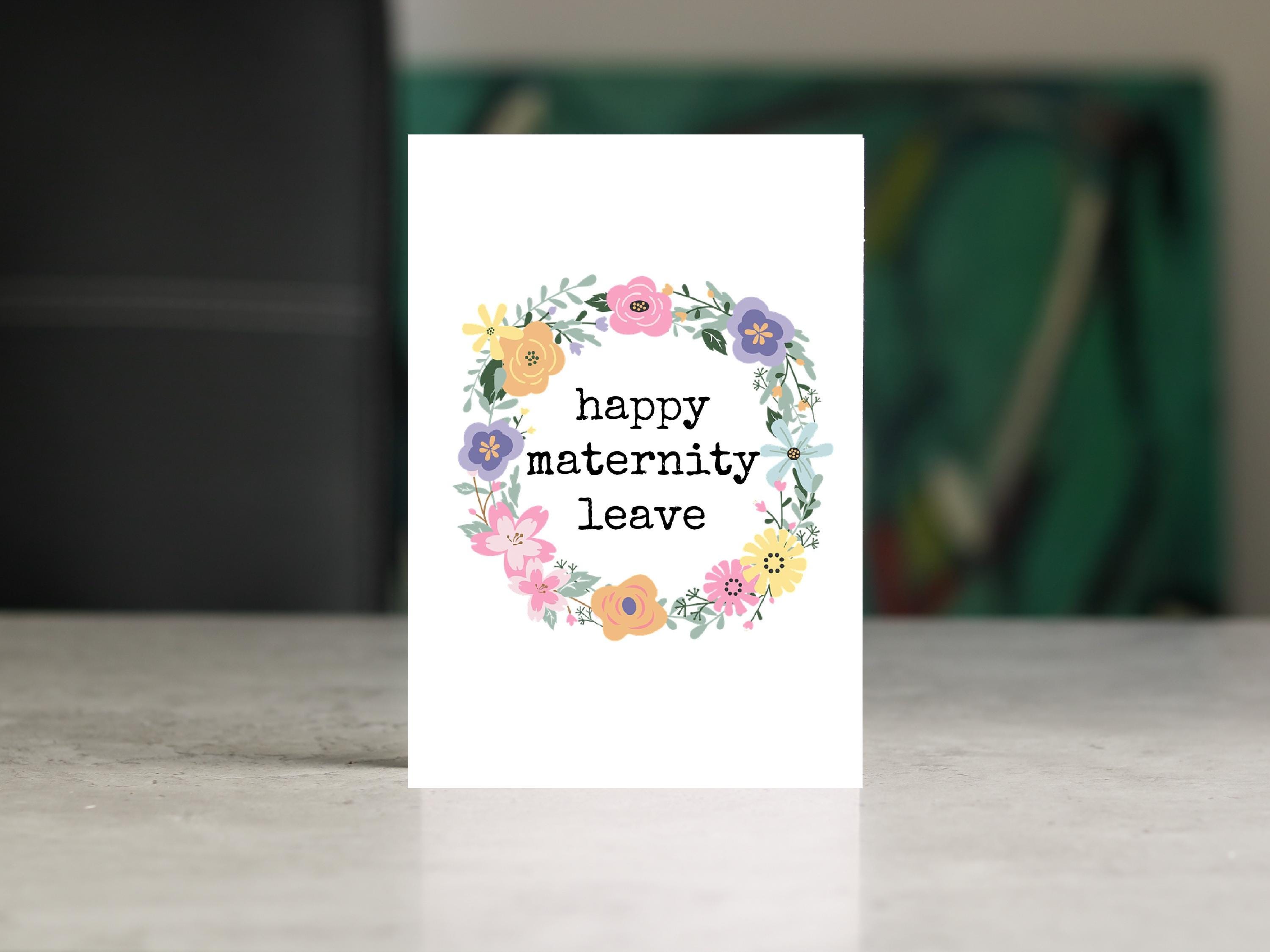 Floral Maternity Leave Card: Printable 4x6 Card - Etsy