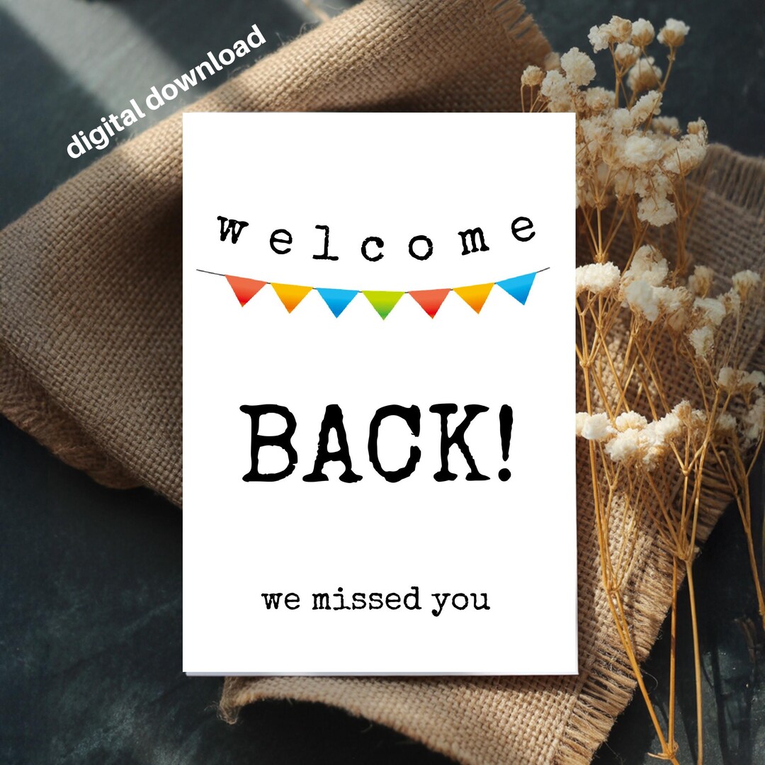 Welcome Back Card for Coworker, Boss, or Team (4x6 Printable) - Etsy