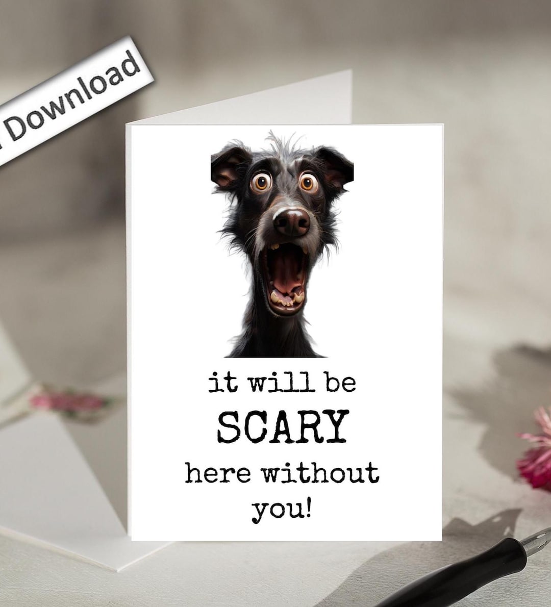 Coworker Leaving Card: Scary Without You, Printable Goodbye Card (4x6 ...