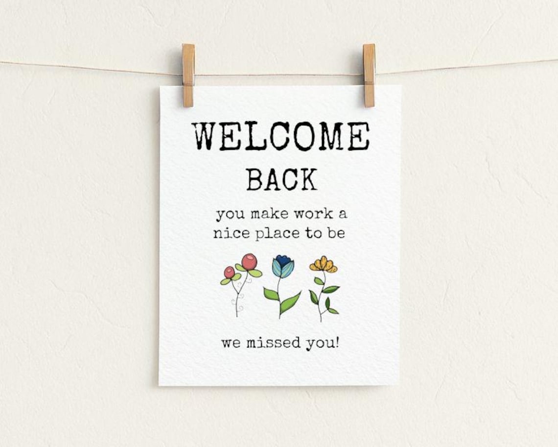 8x10 Welcome Back SIGN: We Missed You, Floral (printable) - Etsy