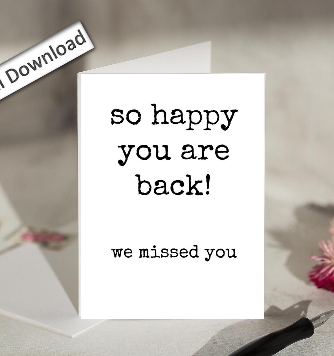 4x6, WELCOME BACK Card, PRINTABLE, Coworker, Boss, School, Work Bestie ...