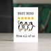 4x6 BOSS Appreciation Card PRINTABLE, Cute Penguins, Five Star Rating ...