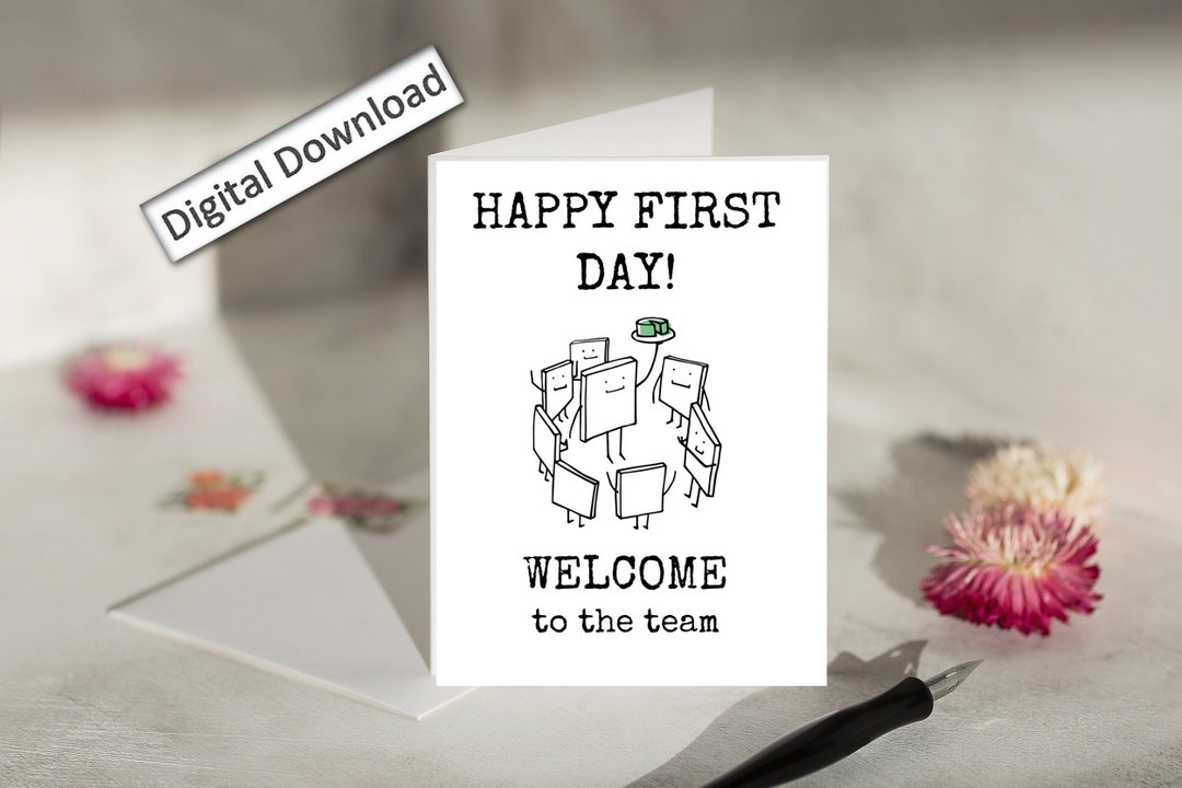 4x6, NEW EMPLOYEE Welcome, Card, Happy First Day Card, Download ...