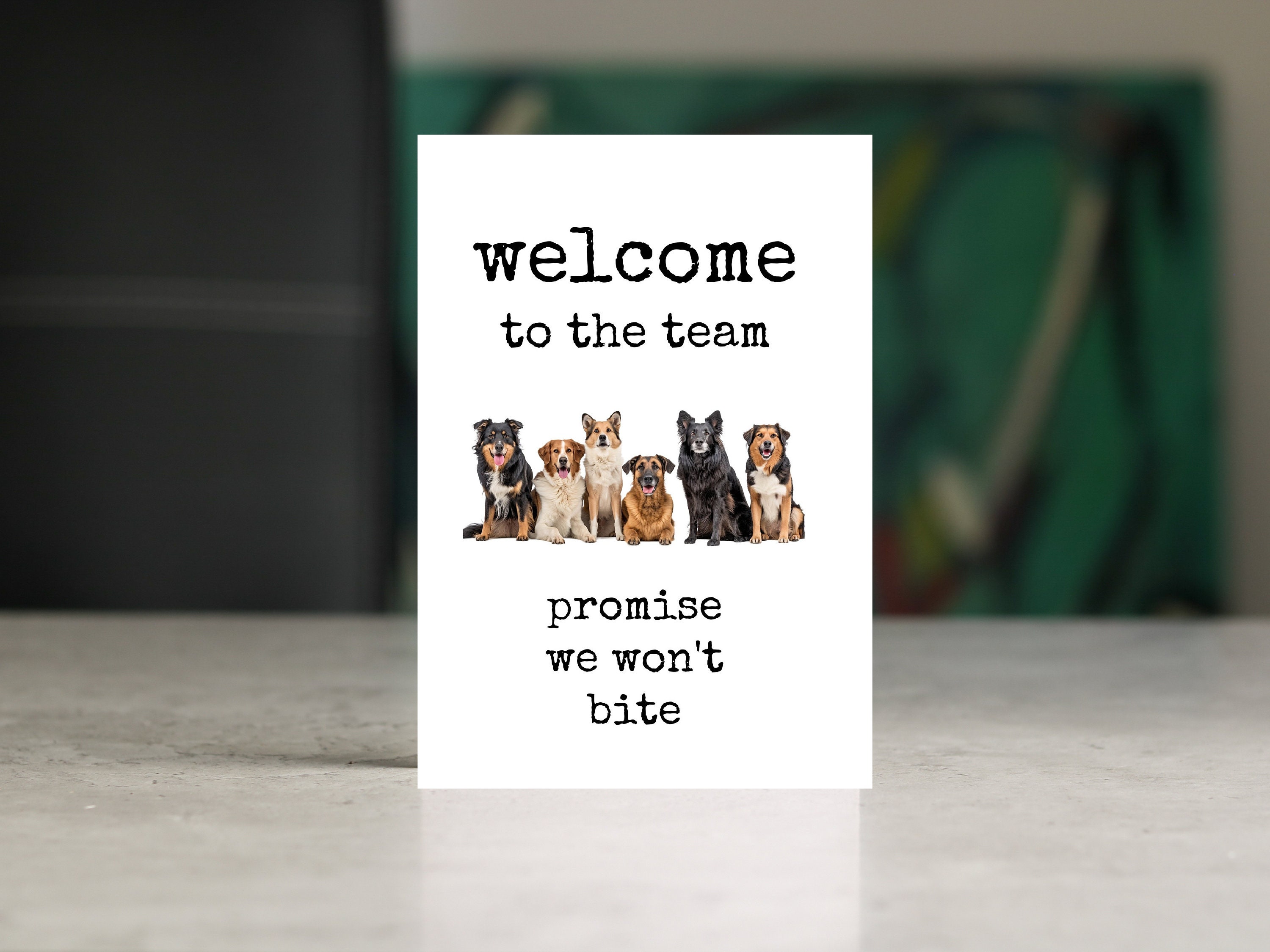 Welcome to the Team Card: Funny Dog Theme (digital Download) - Etsy