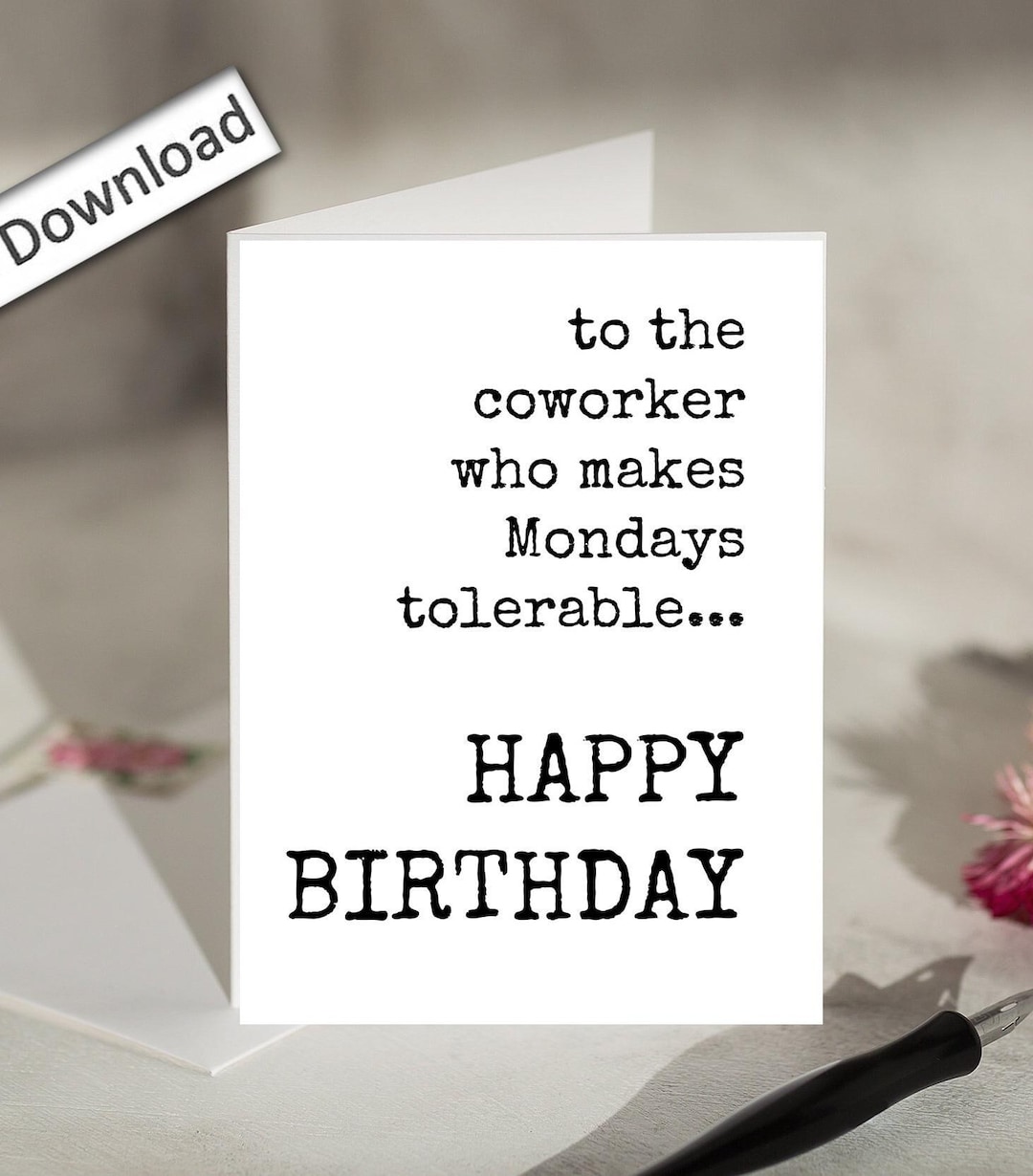 4x6, Coworker BIRTHDAY Card, PRINTABLE, Funny, Sarcastic, Bday, Cheeky ...